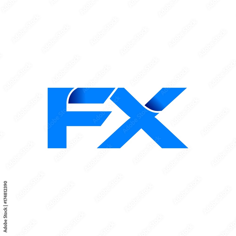 fx logo initial logo vector modern blue fold style Stock Vector | Adobe ...