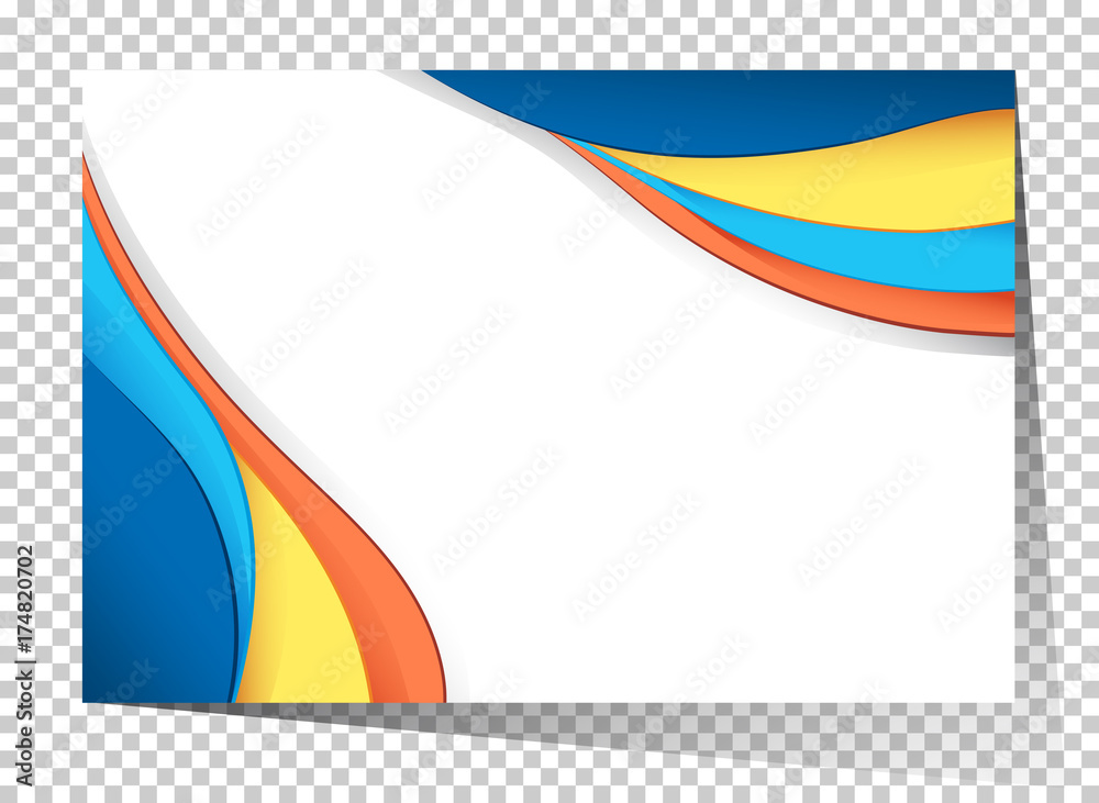 Businesscard template with blue and yellow waves Stock Vector | Adobe Stock