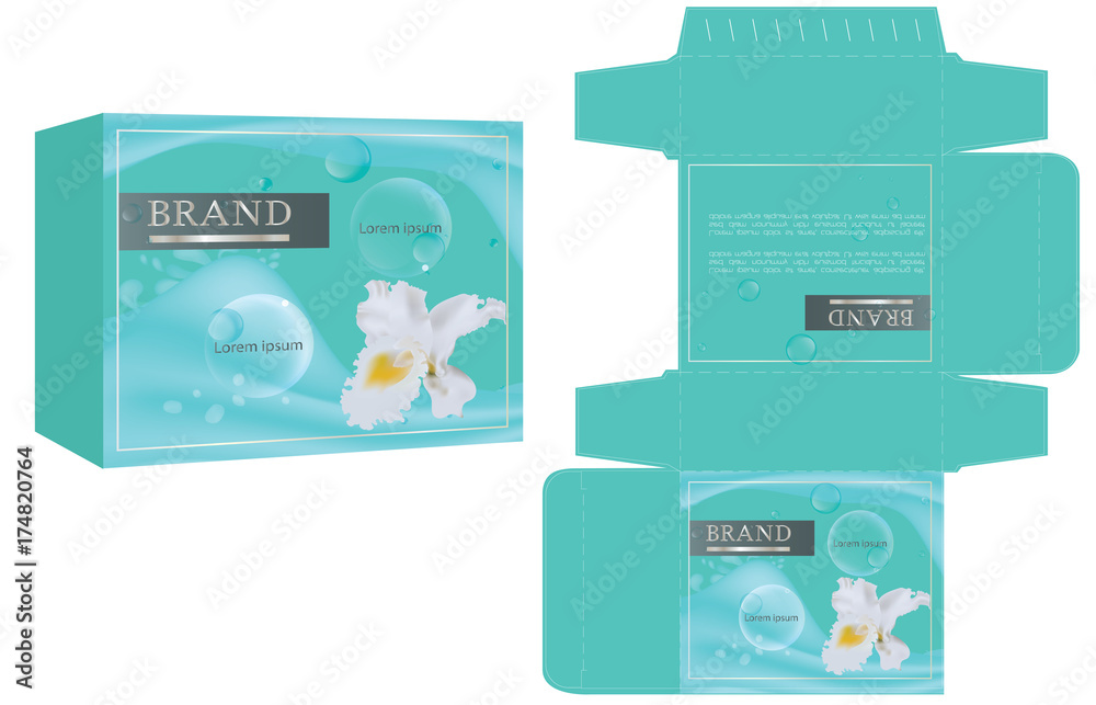 Packaging design, natural concept soap box design template and mockup ...