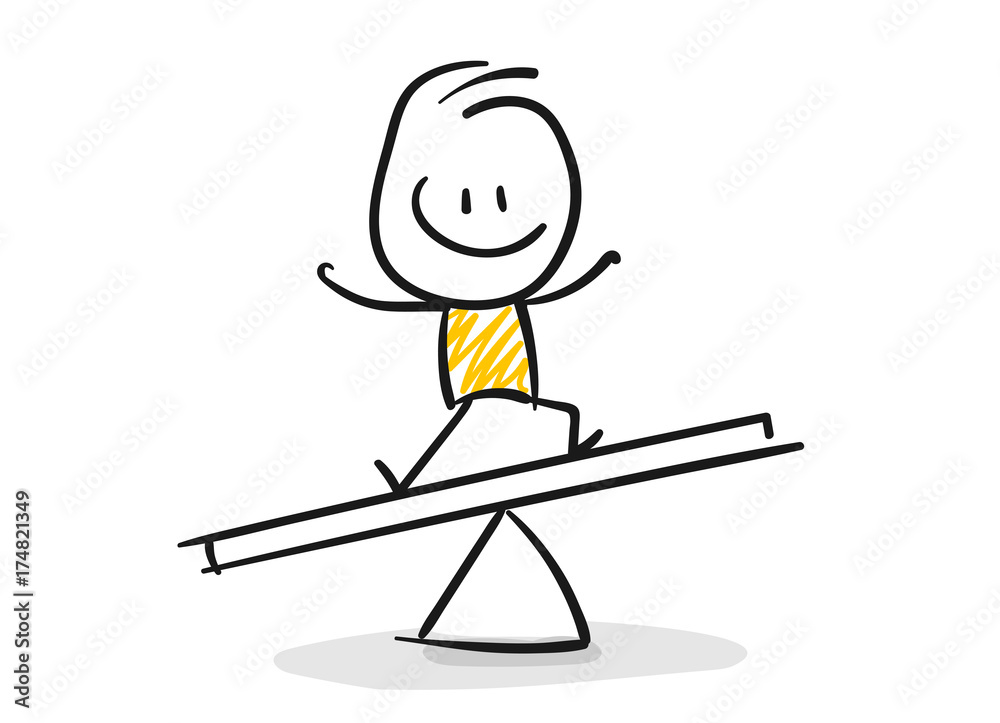 Strichfiguren / Strichmännchen: Balance, Veränderung, Wippe. (Nr. 91 ...
