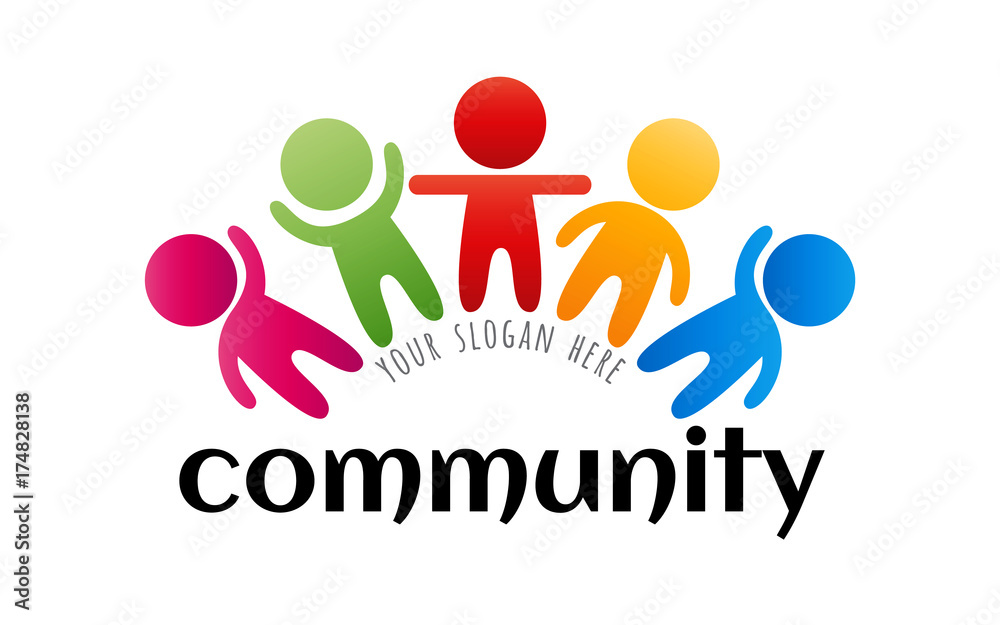 Community colorful logo. Social network media people logo. Creative ...