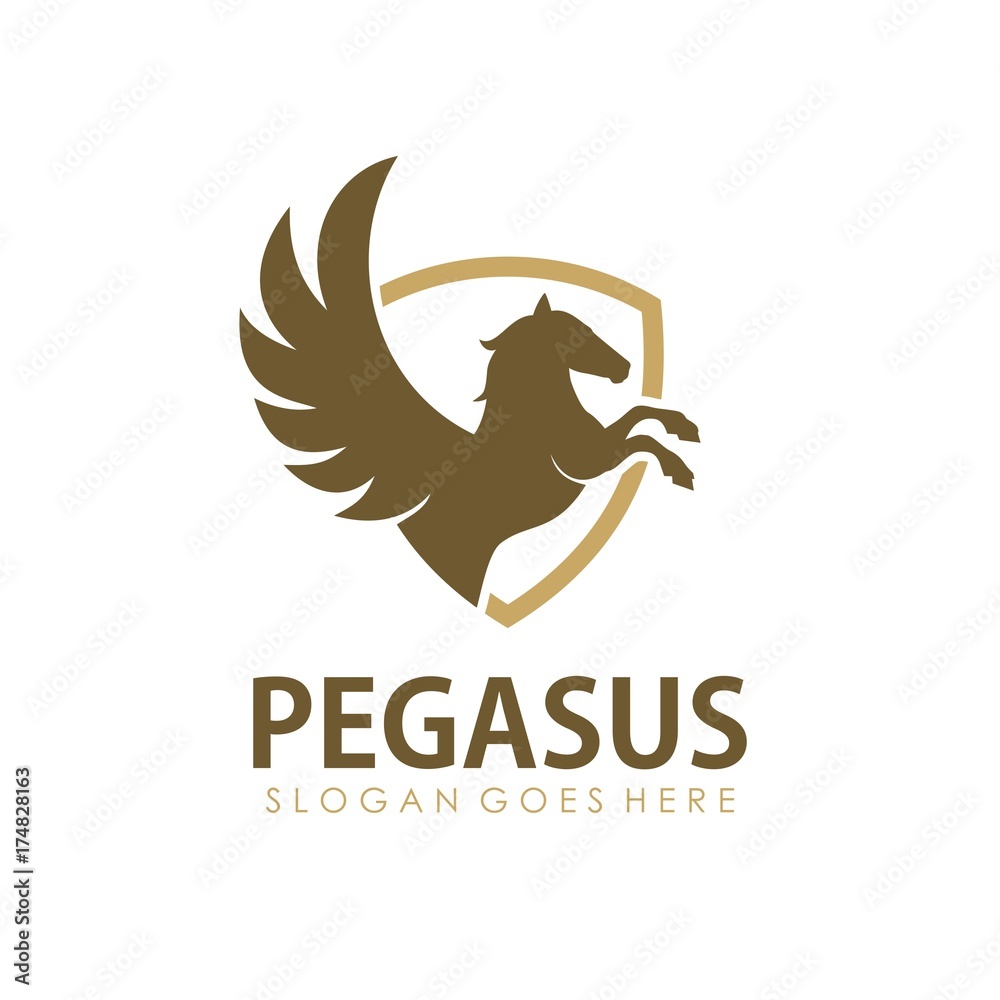 Pegasus logo design template Stock Vector | Adobe Stock