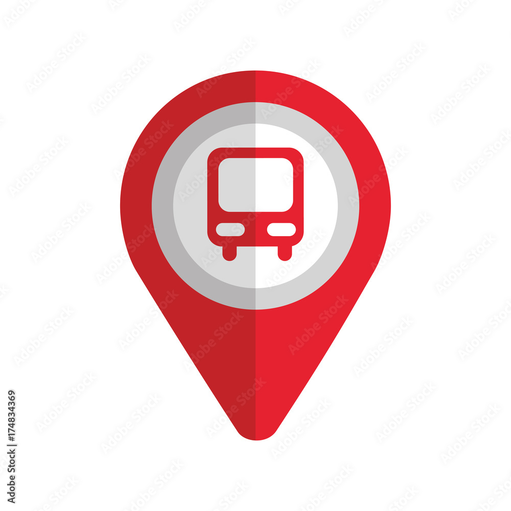 map pointer with symbol bus station for location vector illustration ...