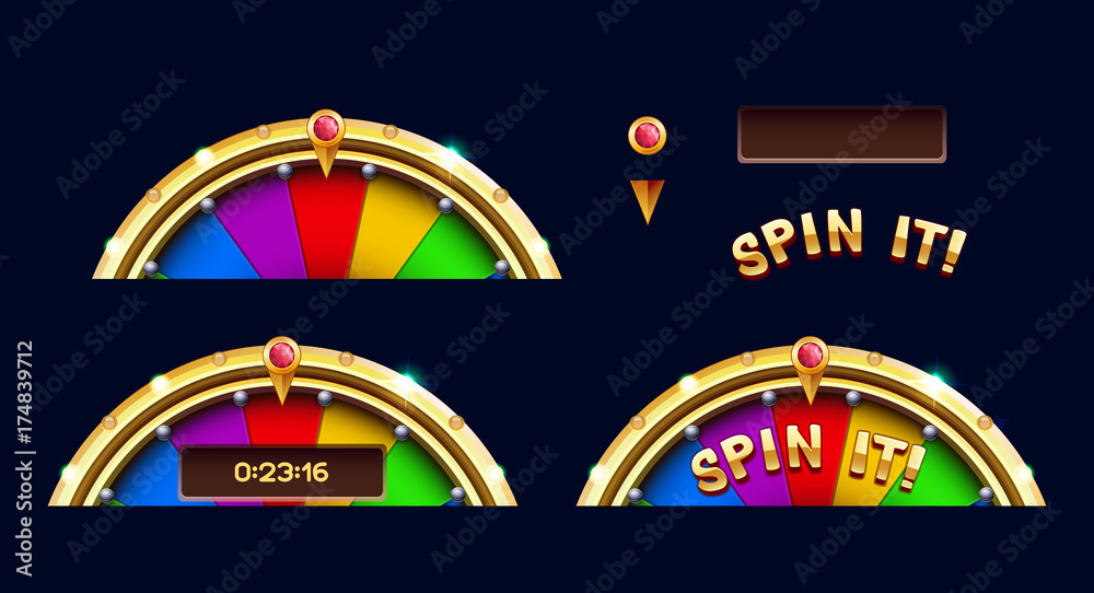 Bonus wheel of luck elements. Vector illustration Stock Vector | Adobe ...
