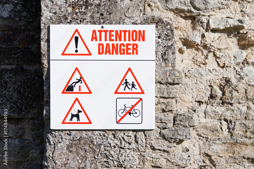 Panneau signalisation danger Stock Photo | Adobe Stock