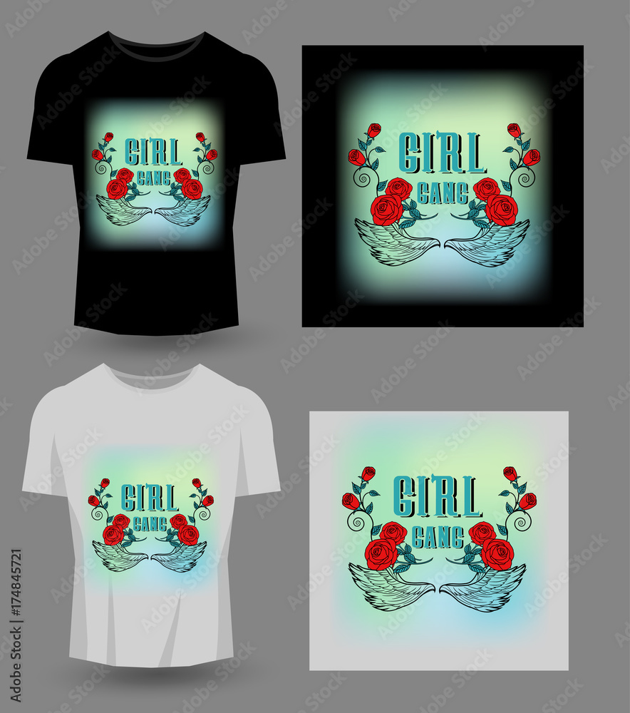 girl gang typography for t-shirt print, product, brochure, cover ...