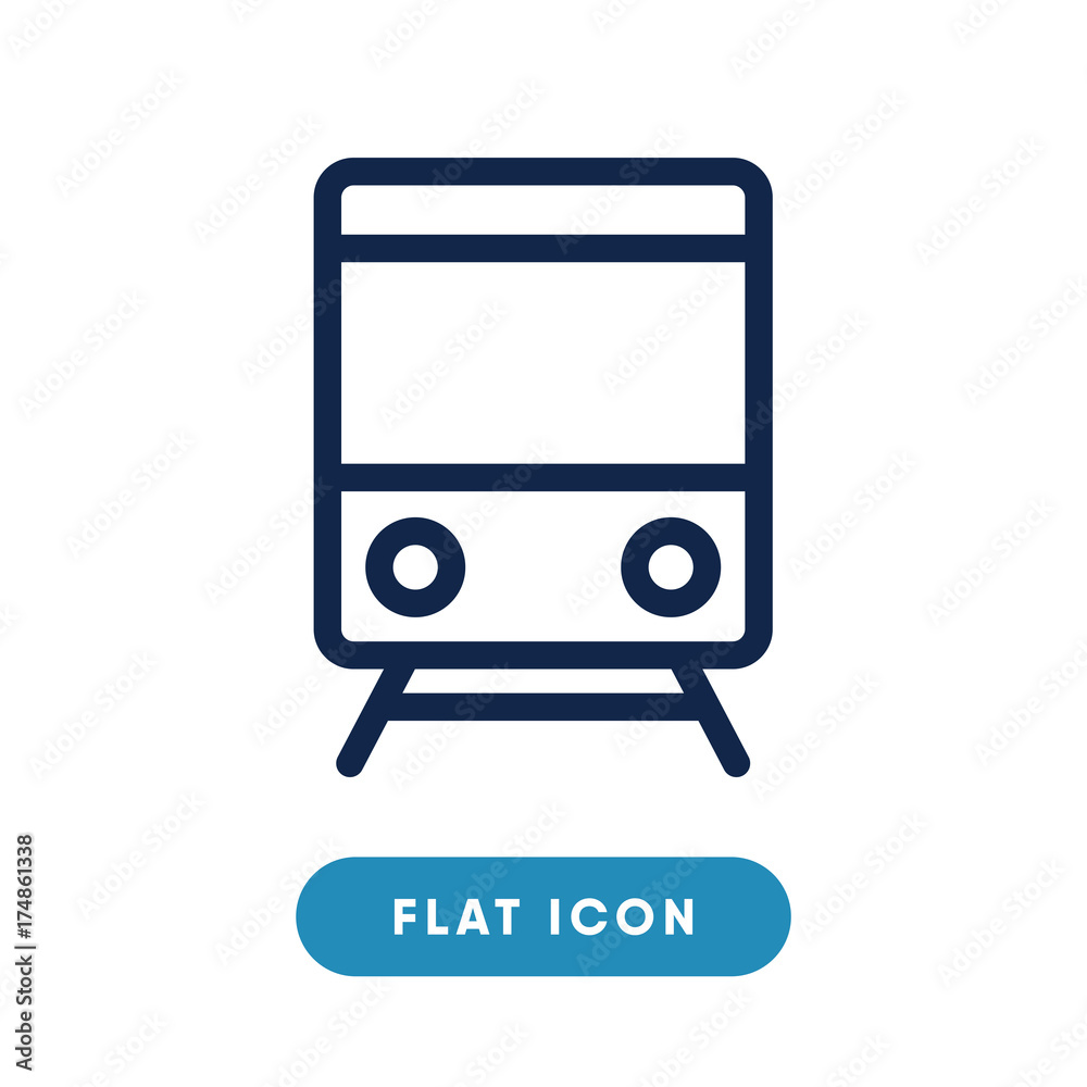 Train vector icon, passenger transport symbol. Modern, simple flat ...