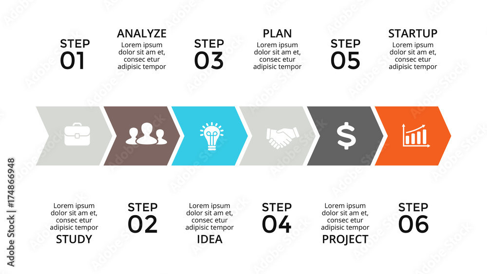 Vector arrows timeline infographic, diagram chart, graph presentation ...