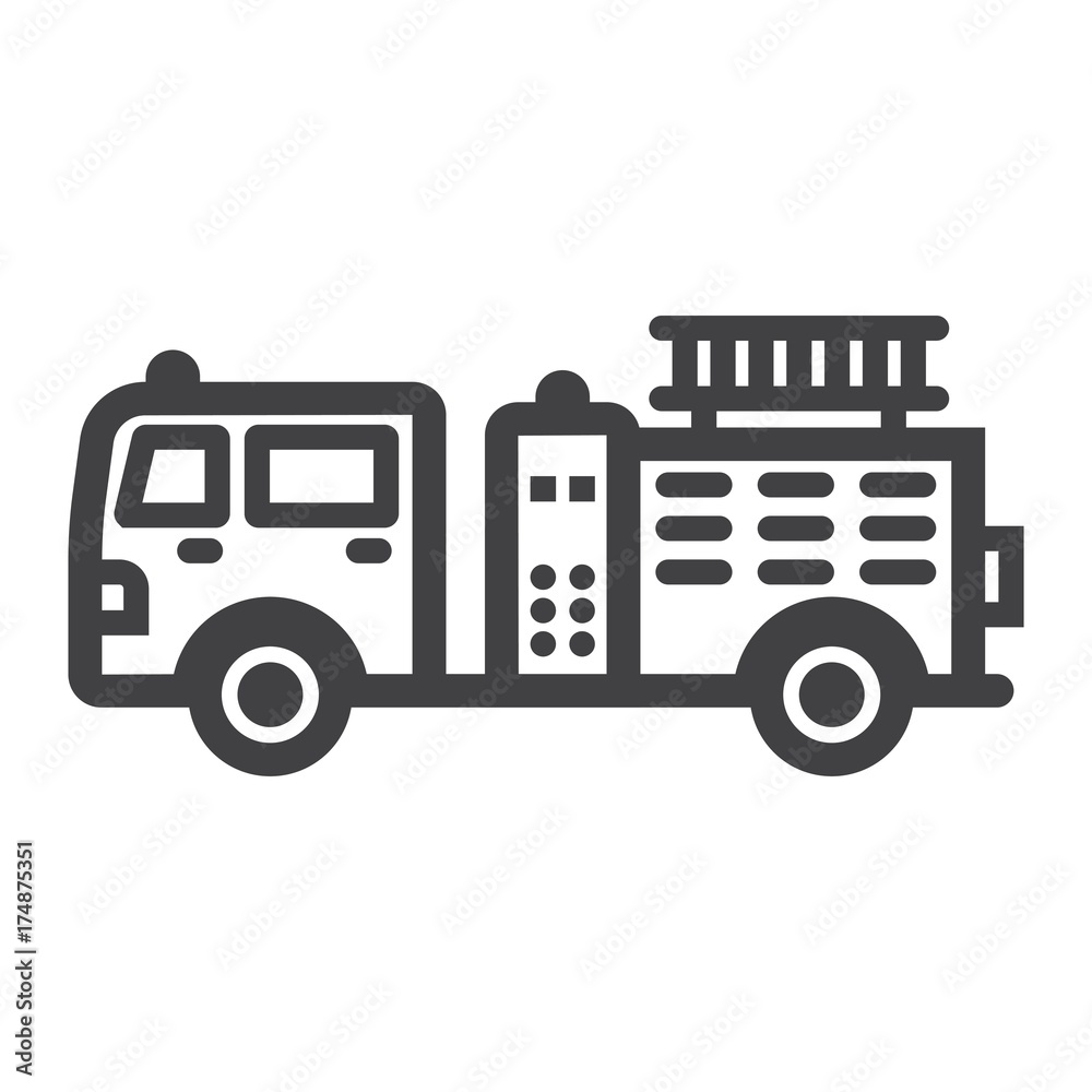 Fire Engine Clip Art Black And White