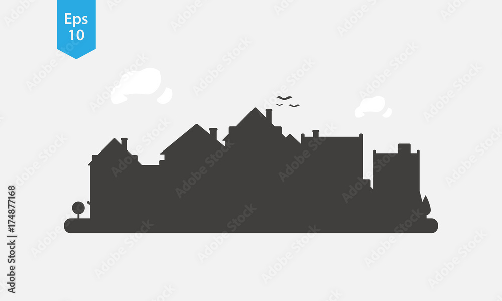 Simple Sign Of Town. Vector Illustration Stock Vector | Adobe Stock