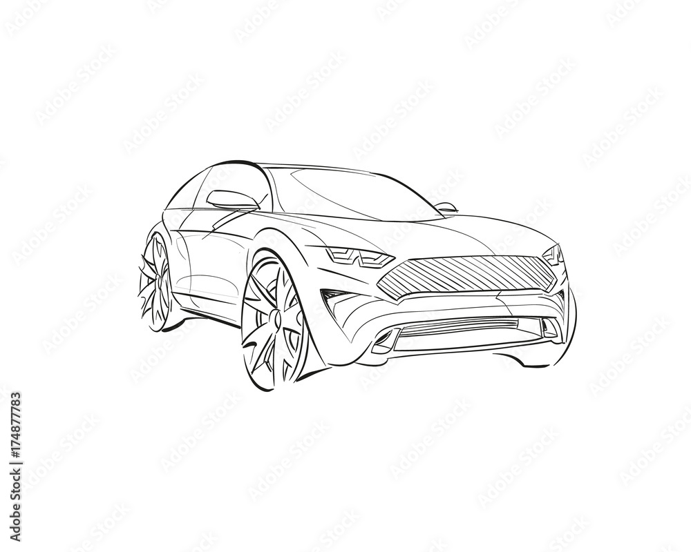 Futuristic Car Sketch
