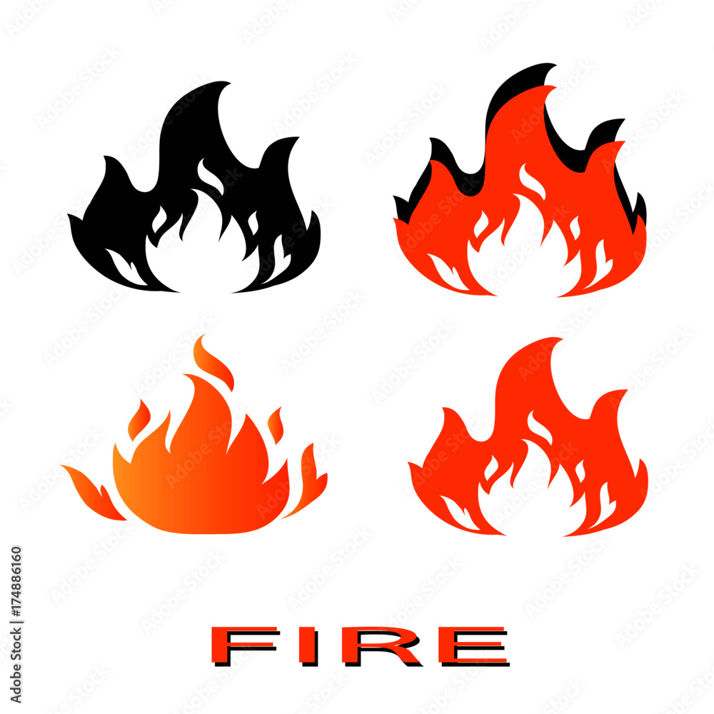 Logo fire. Flame. Vector illustrator. Stock Vector | Adobe Stock