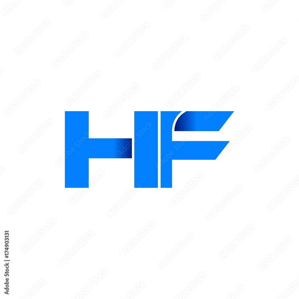 hf logo initial logo vector modern blue fold style Stock Vector | Adobe ...