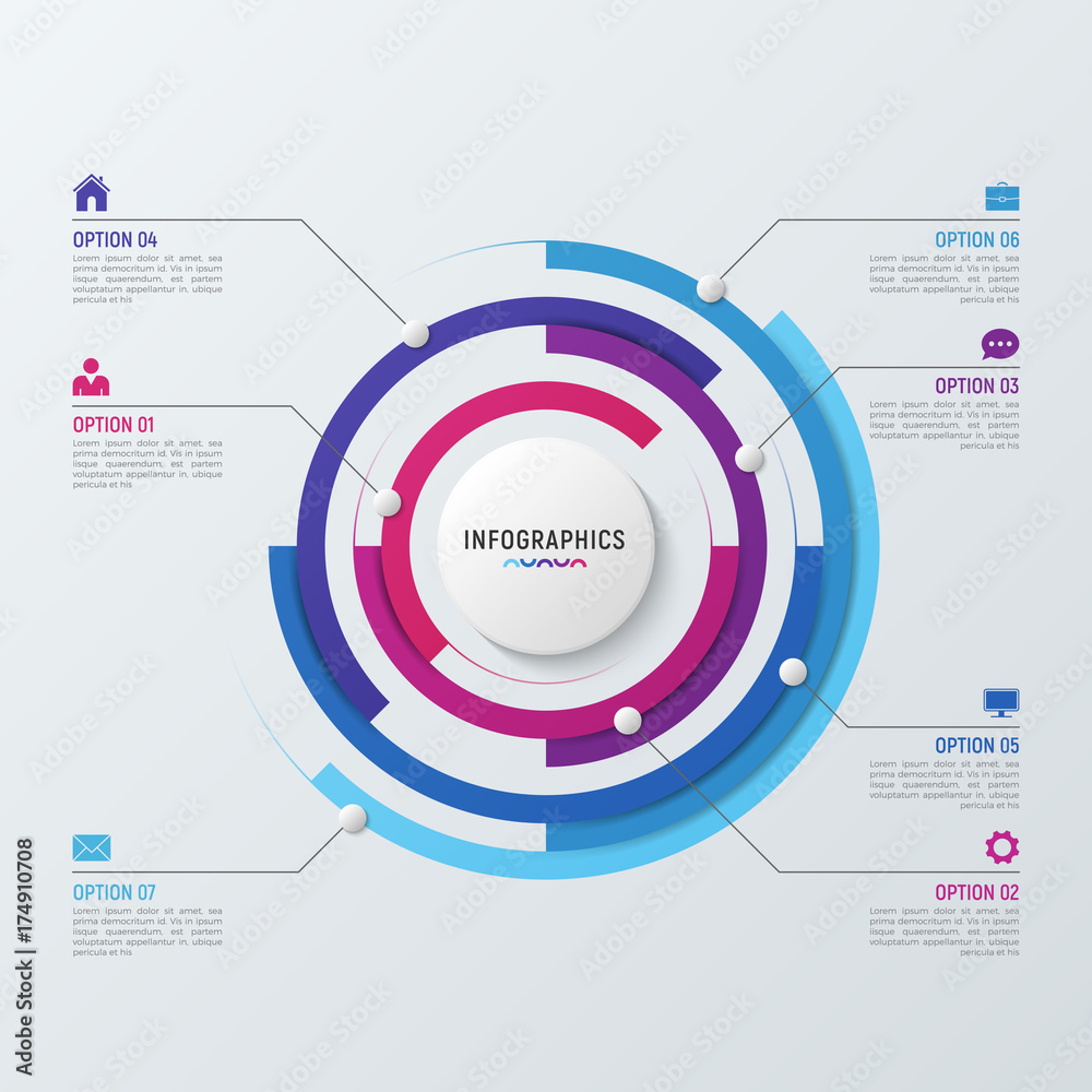 Vector circle chart infographic template for data visualization. Stock ...