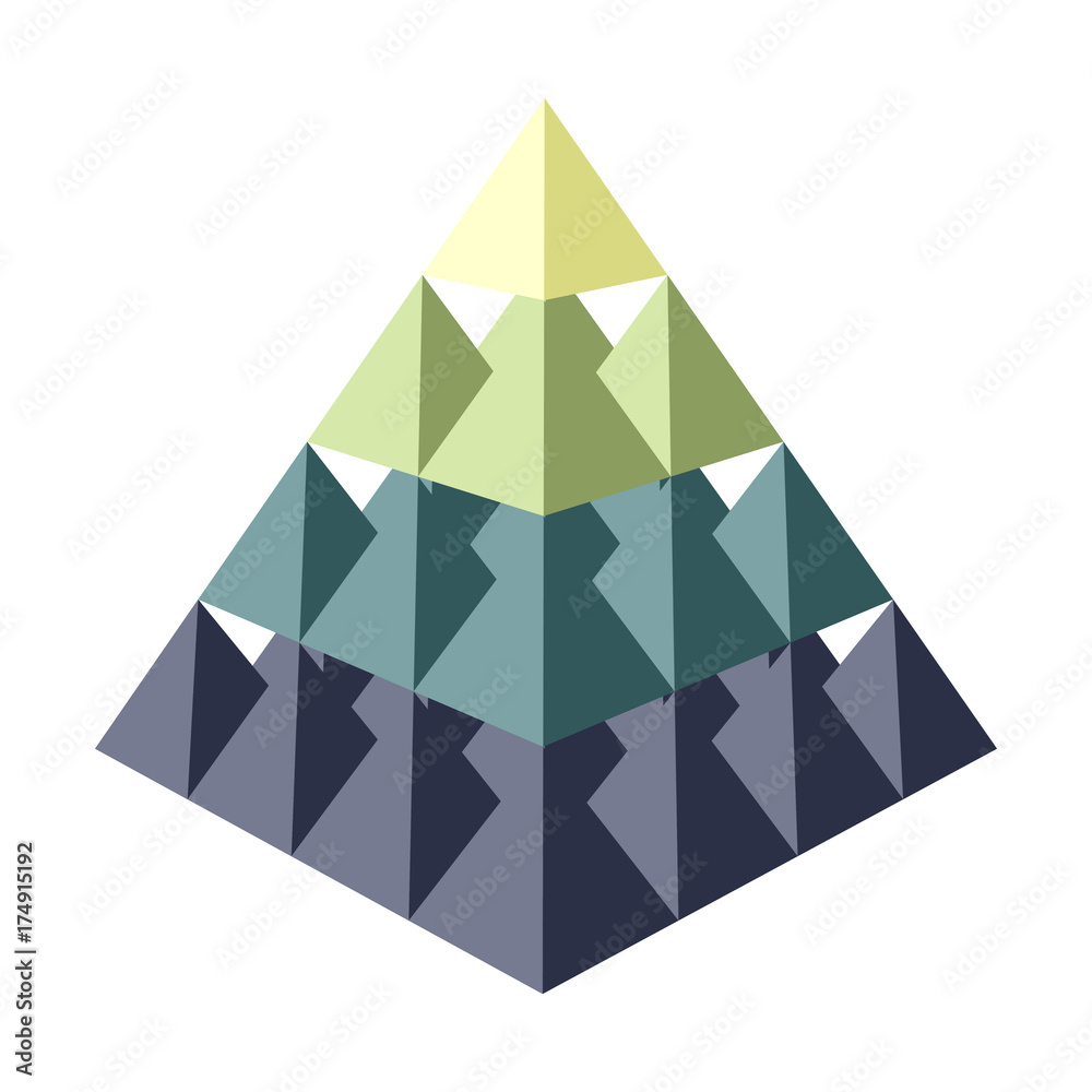 Stack of colored pyramids that makes another pyramid Stock Vector ...