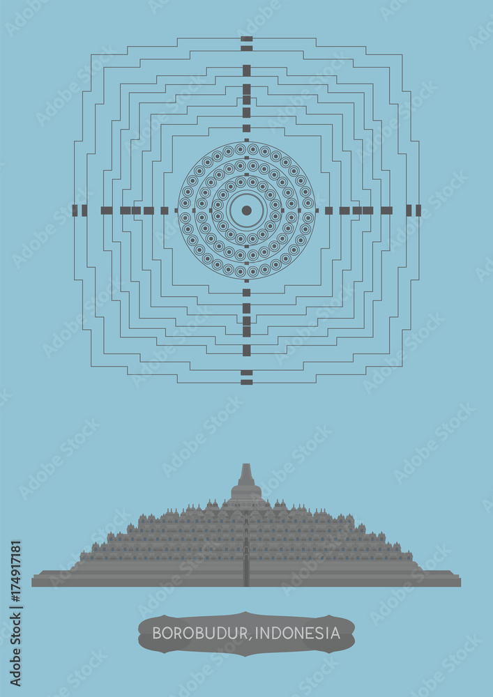 plan of borobudur temple, Indonesia. Stock Vector | Adobe Stock