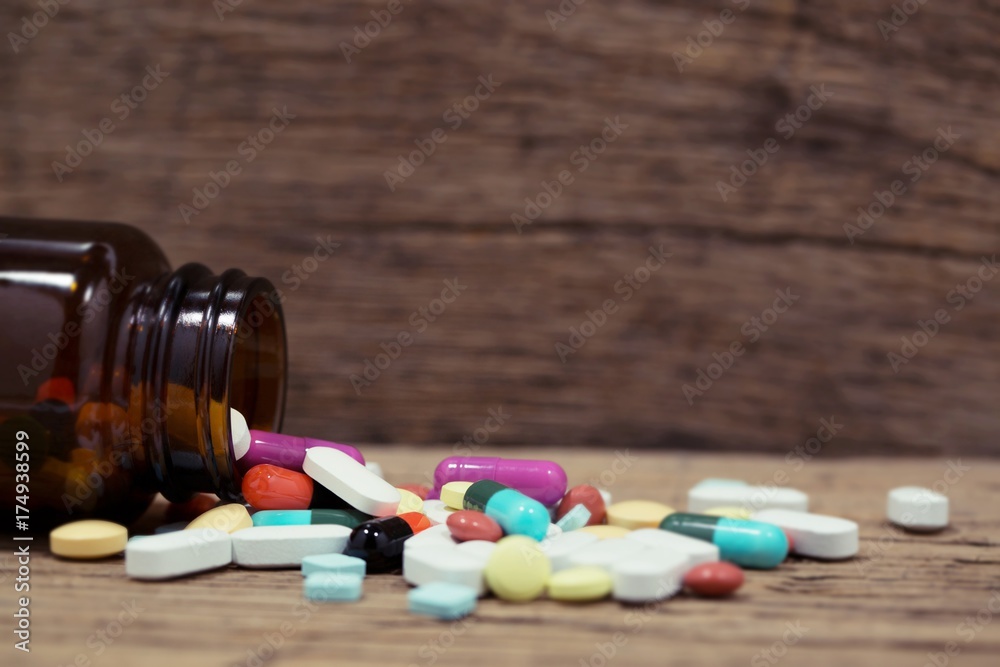 vitamin and Many type of medical drugs pills capsules and medicine ...