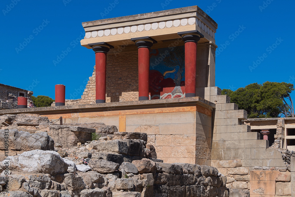 The ruins of the ancient Greek city. The Minoan civilization of Crete ...