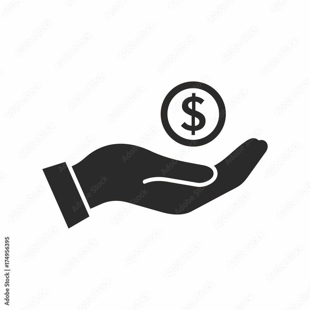 Money in hand. Vector icon. Stock Vector | Adobe Stock