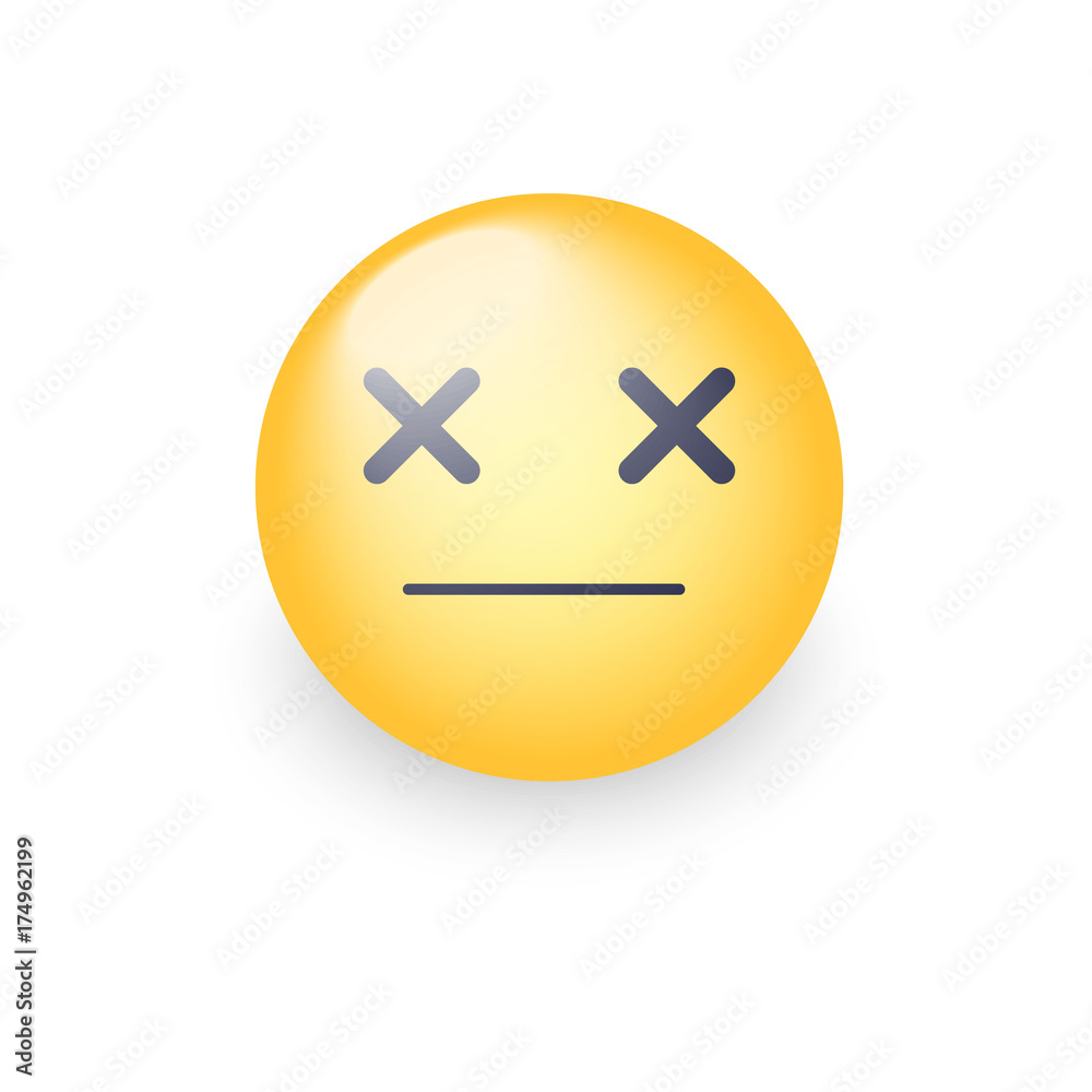 Foto de Dizzy emoji face. Cross eyes emoticon icon. Sad smiley. do ...