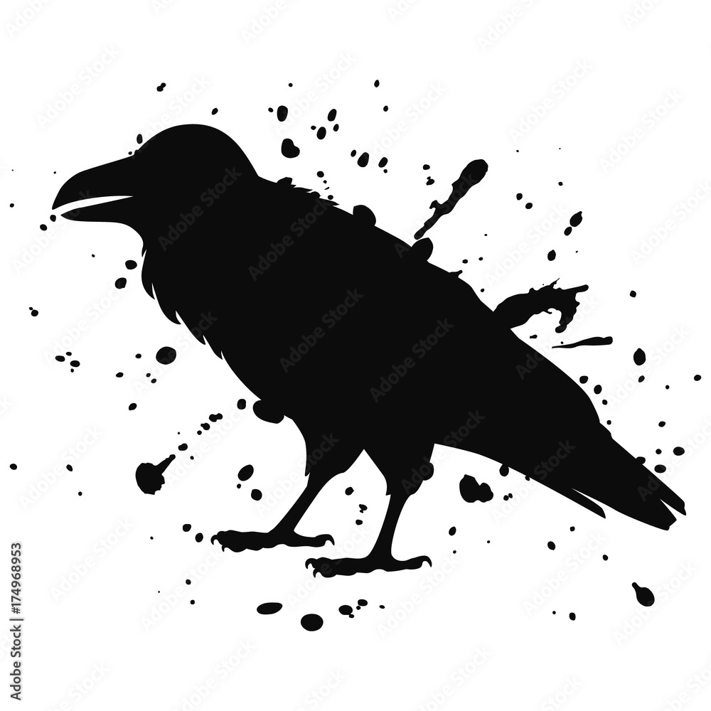 Sitting Raven Silhouette
