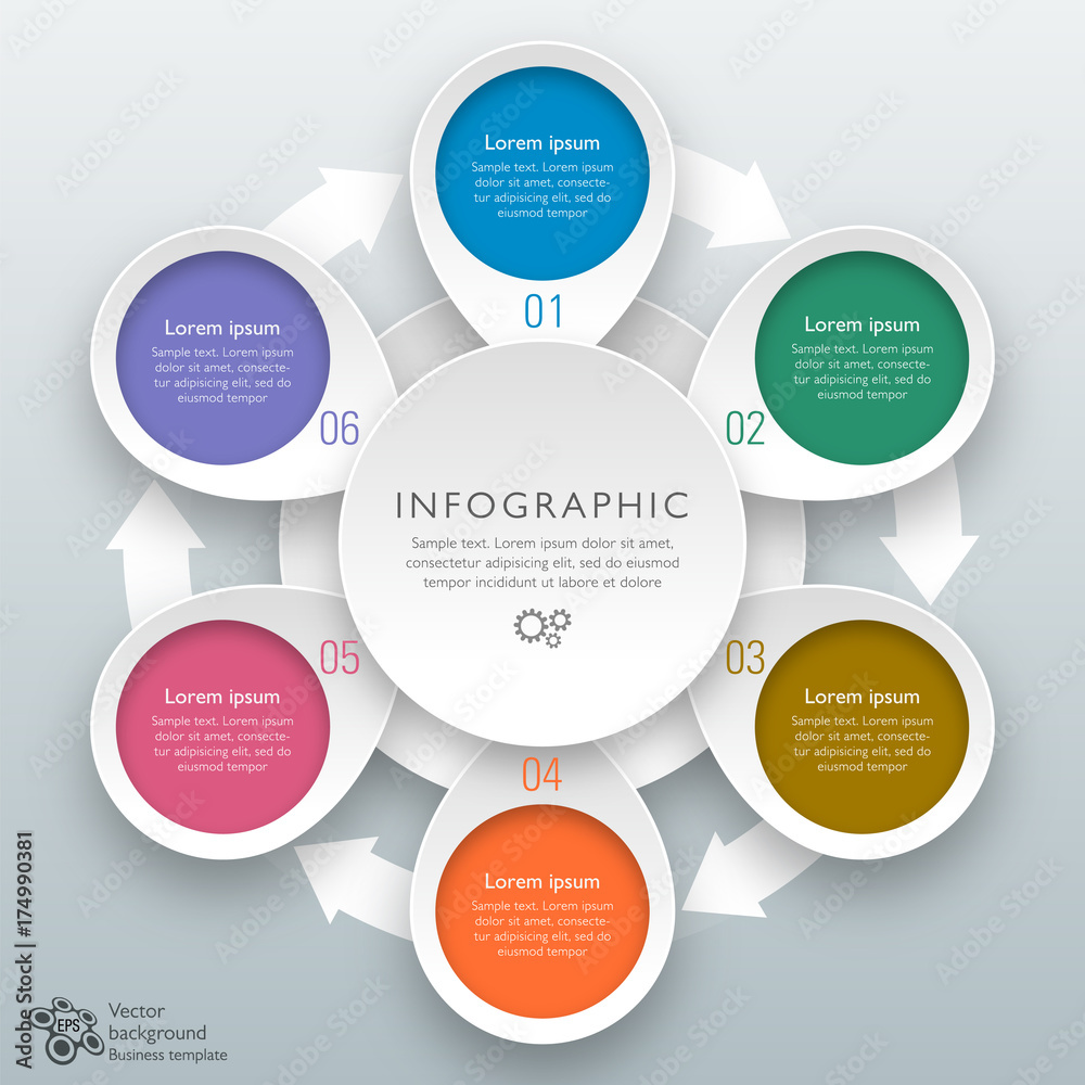 Infographics Vector Background #6-Sep Process Stock Vector | Adobe Stock