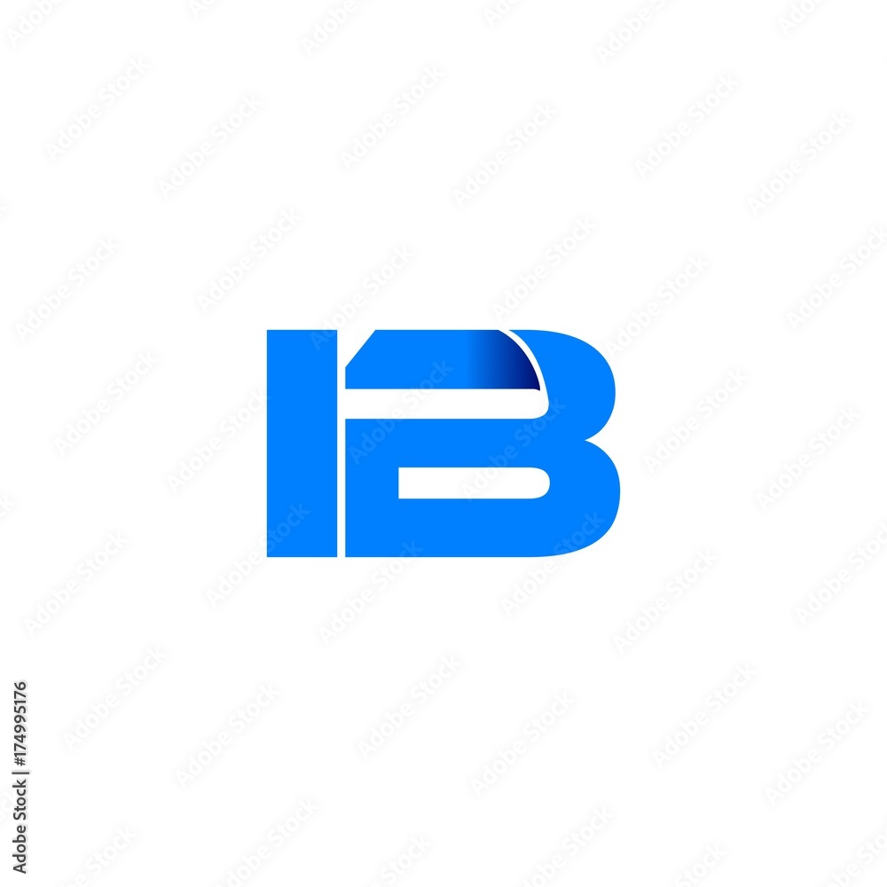 ib logo initial logo vector modern blue fold style Stock Vector | Adobe ...