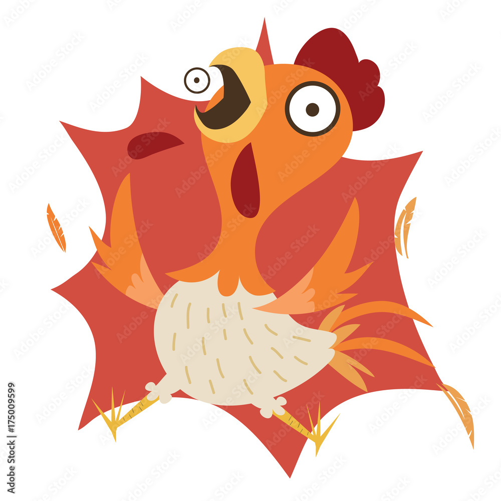 cartoon shocking chicken Stock Vector | Adobe Stock