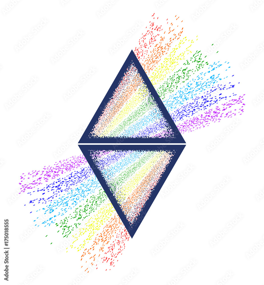 Dispersion. Triangle tattoo and t-shirt design. Triangular prism breaks ...