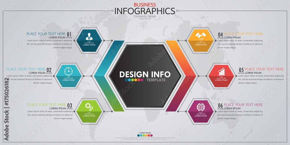 Infographic business timeline process chart template. Vector modern ...