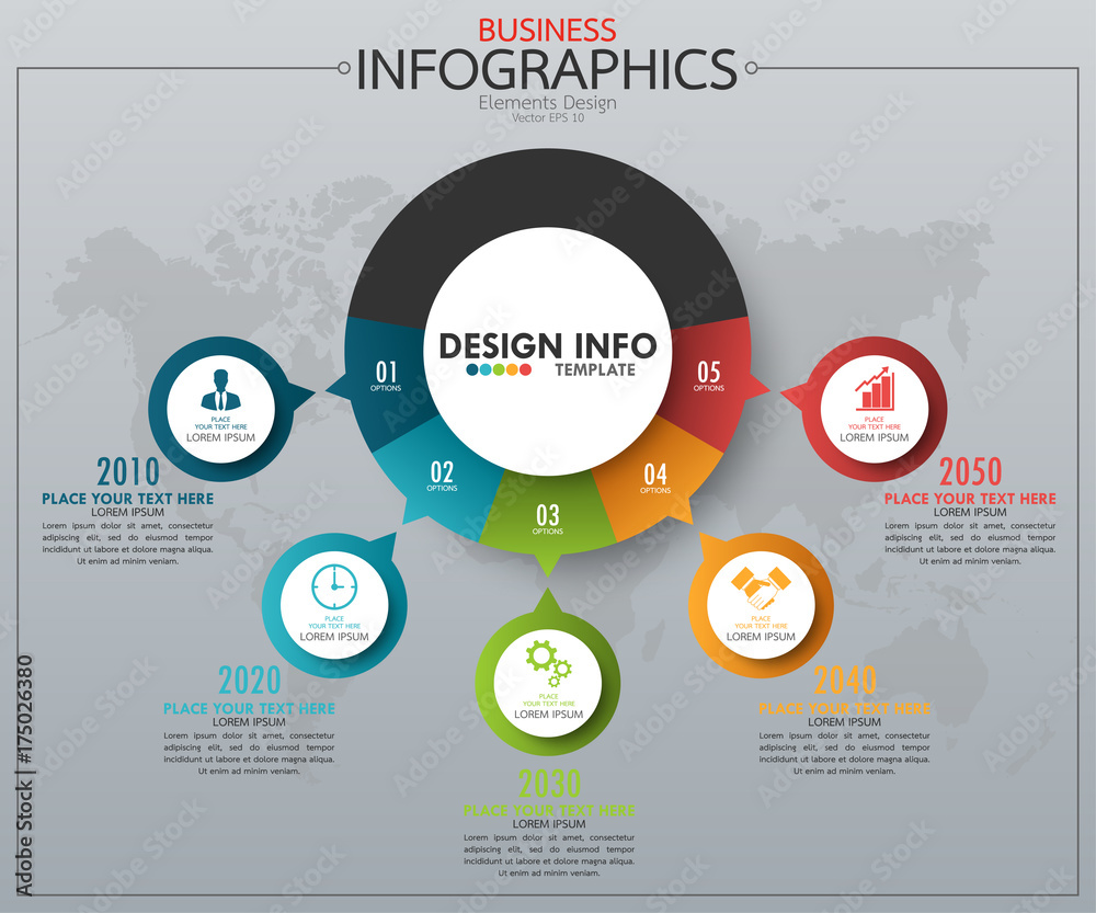 Infographic business timeline process chart template. Vector modern ...