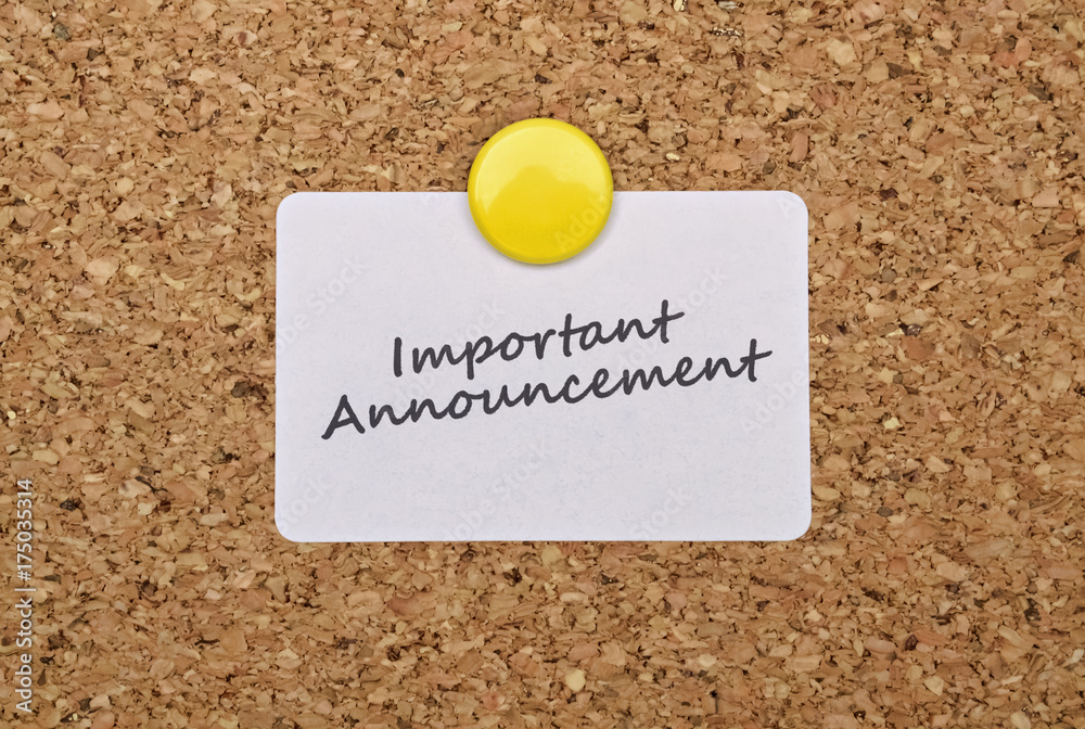 Text Important Announcement Stock Photo | Adobe Stock