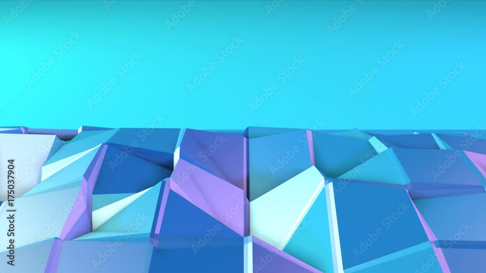 Abstract simple blue violet low poly 3D surface as atom structure. Soft ...