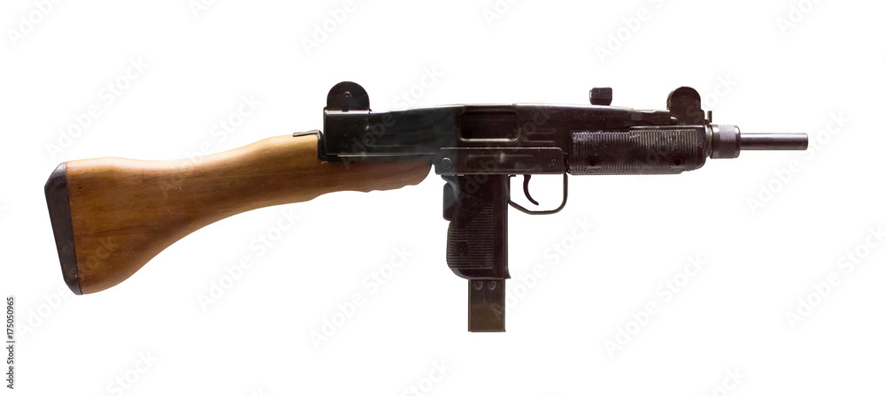 Very old submachine gun isolated Stock Photo | Adobe Stock