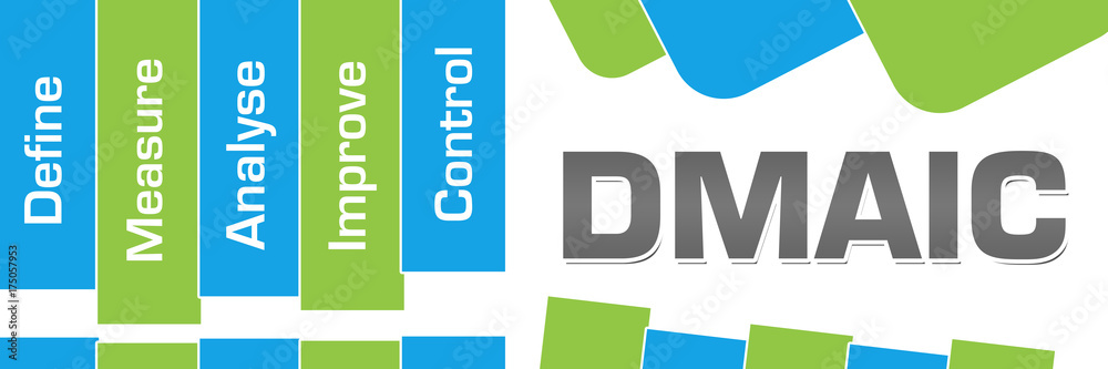 DMAIC Green Blue Abstract Shapes Horizontal Stock Illustration | Adobe ...