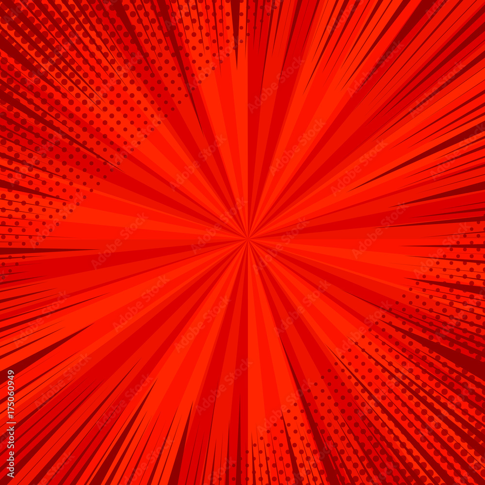 Bright comic book page red template Stock Vector | Adobe Stock