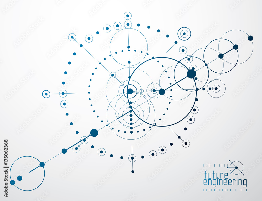 Engineering technology vector wallpaper made with circles and lines ...