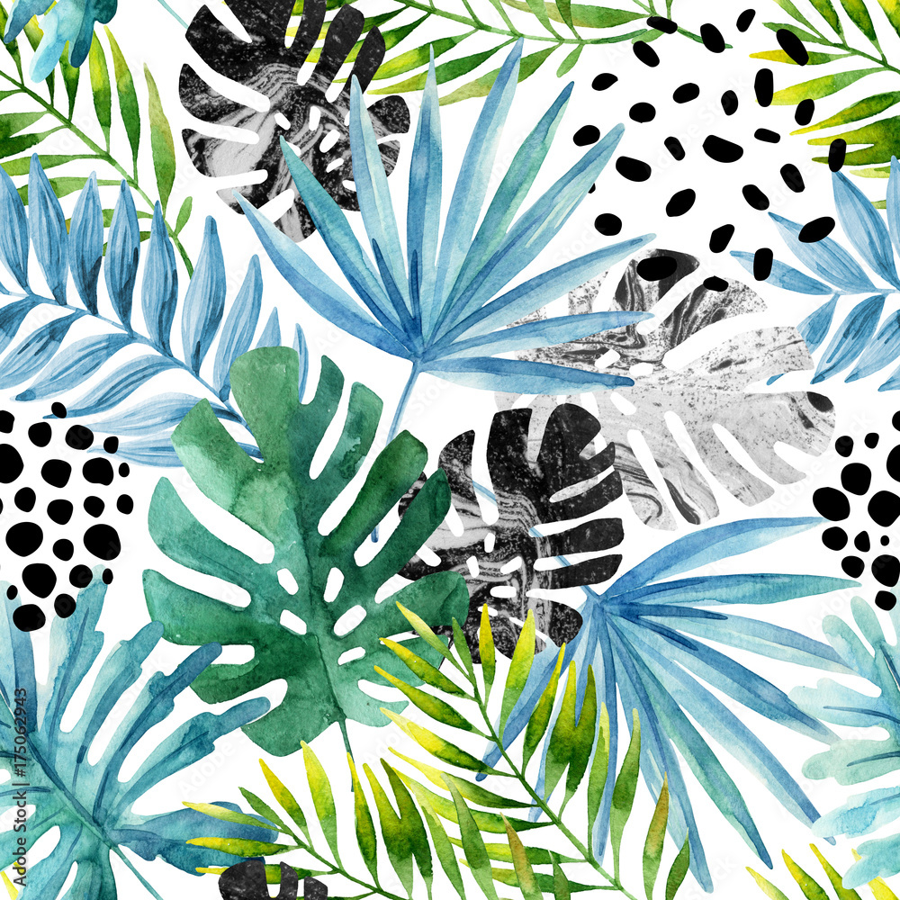 Hand drawn abstract tropical summer background Stock Illustration ...