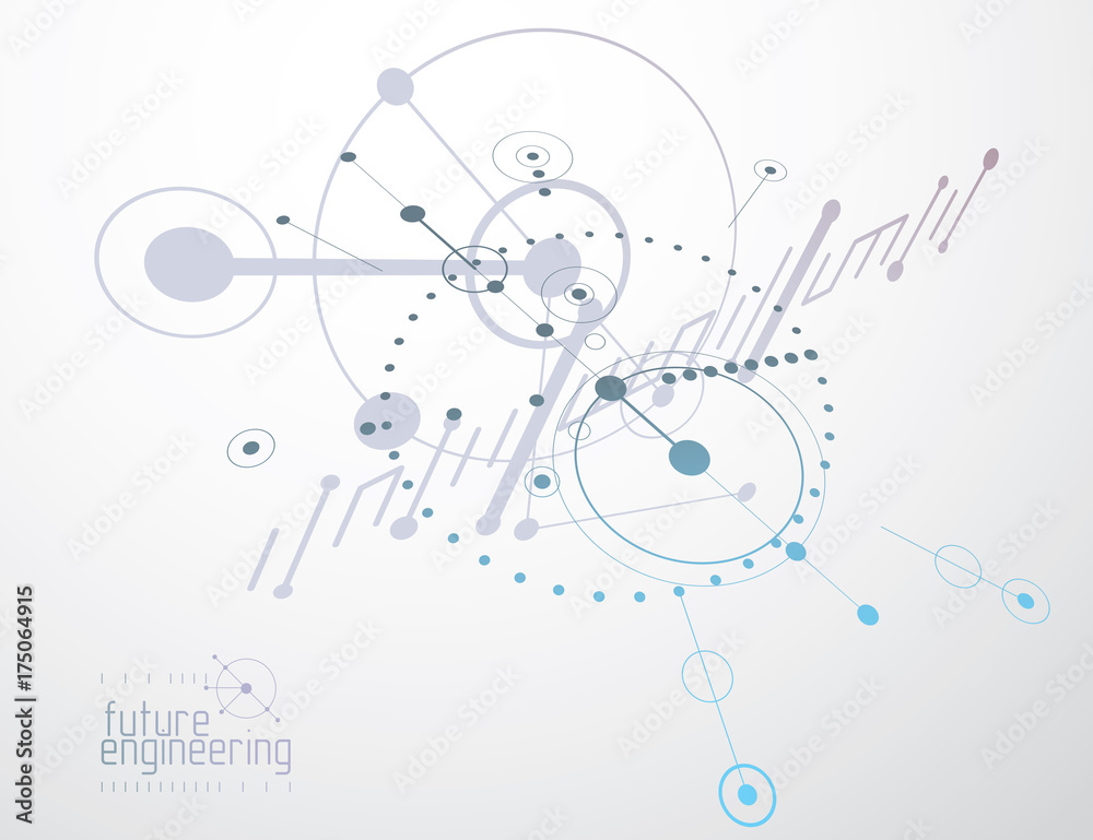 Engineering technology vector wallpaper made with circles and lines ...