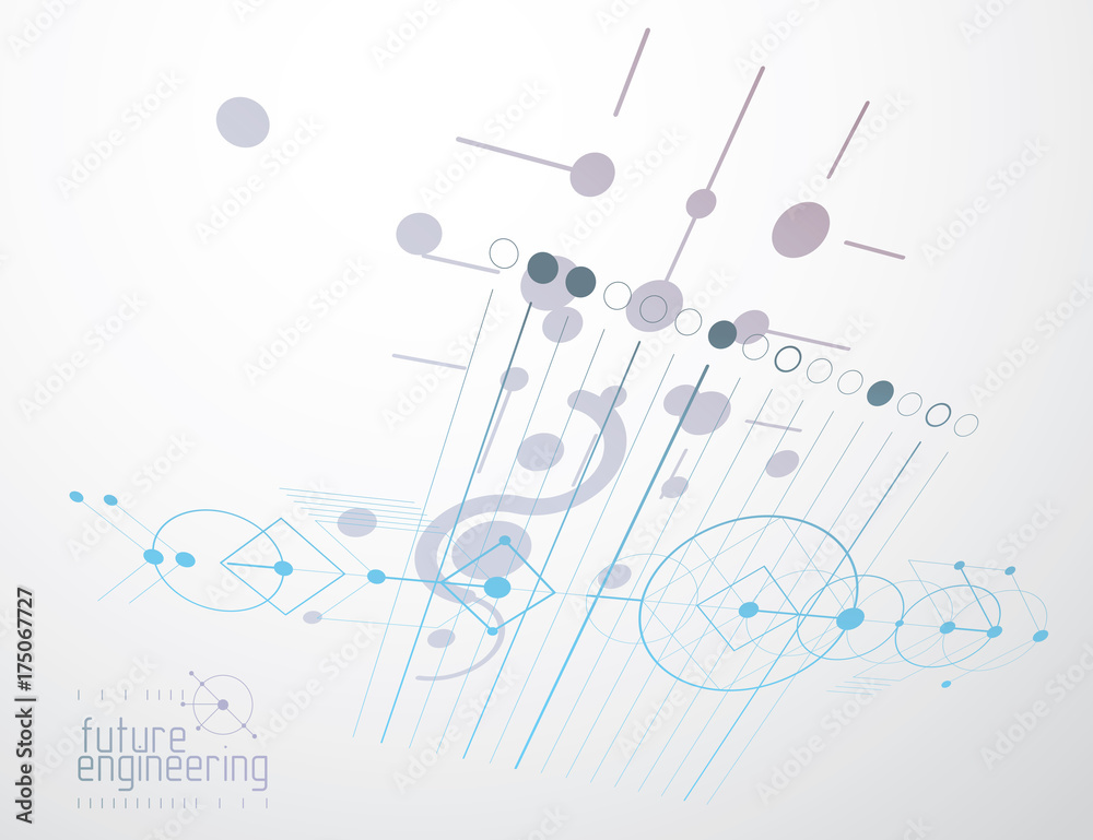 Technical plan, abstract engineering draft for use in graphic and web ...
