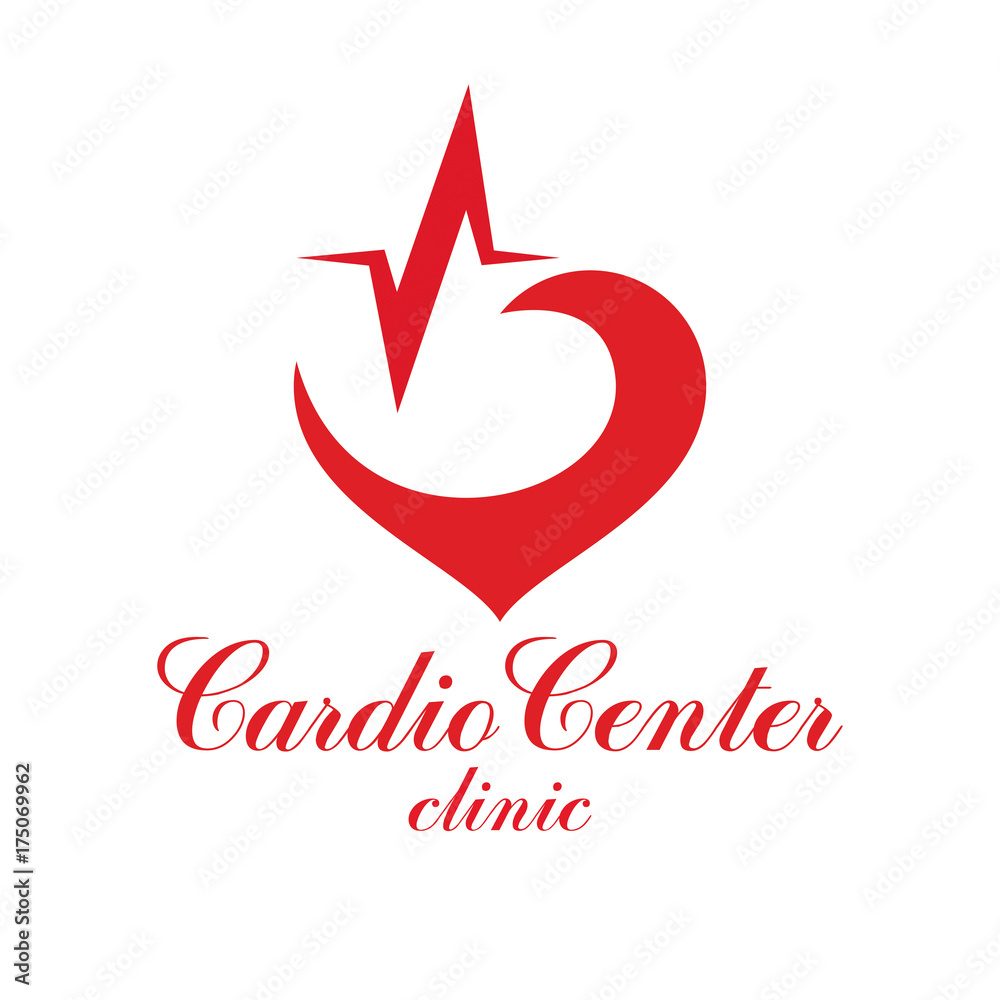 Vecteur Stock Cardiology vector conceptual logo created with red heart ...