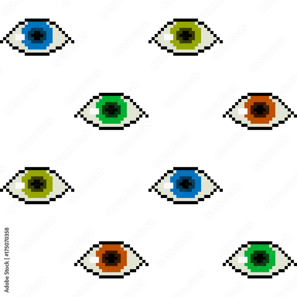 vector pixel art eye background Stock Vector | Adobe Stock