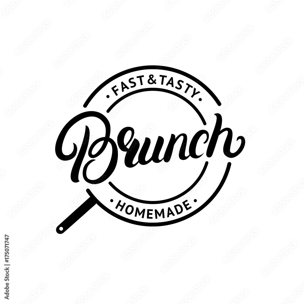 Brunch hand written lettering logo, label, emblem, sign. Stock Vector ...