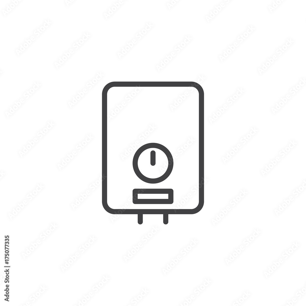 Water heater line icon, outline vector sign, linear style pictogram ...
