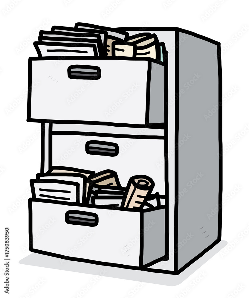 files drawer / cartoon vector and illustration, hand drawn style ...