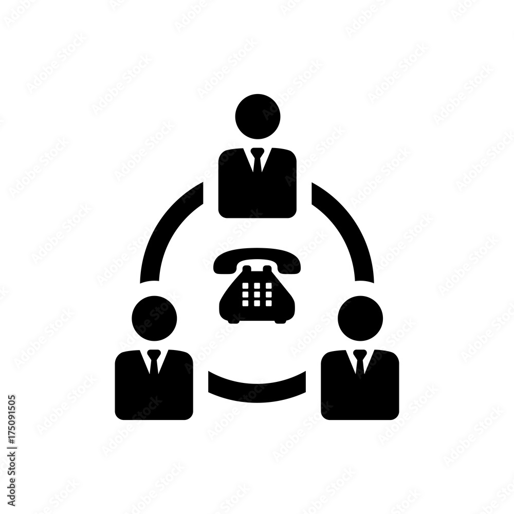 Conference call Icon Stock Vector | Adobe Stock