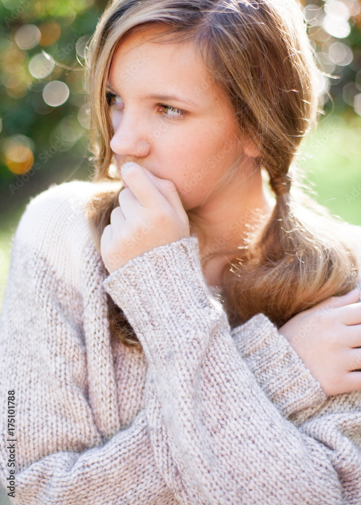 Somber girl Stock Photo | Adobe Stock