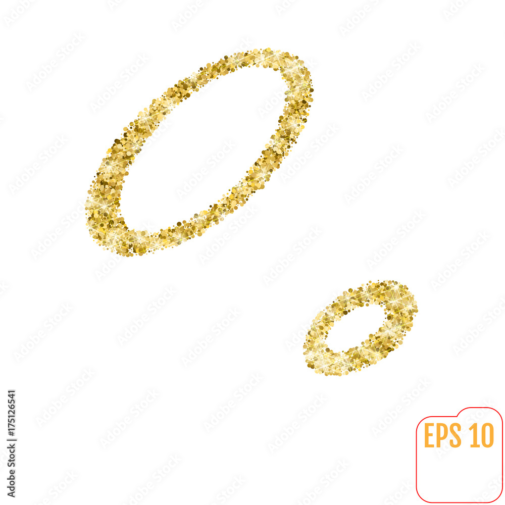 Gold rush. Gold alphabetic letter o. Vector gold alphabet. Font with ...