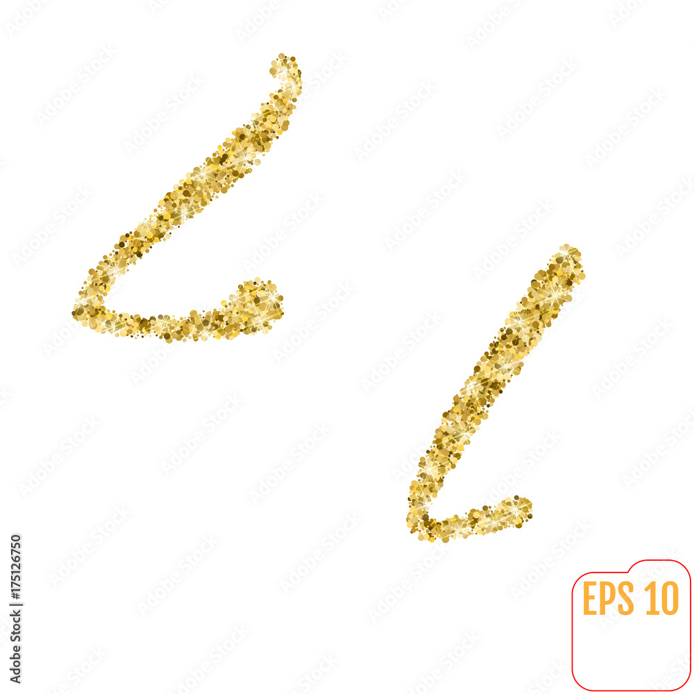 Gold rush. Gold alphabetic letter L. Vector gold alphabet. Font with ...