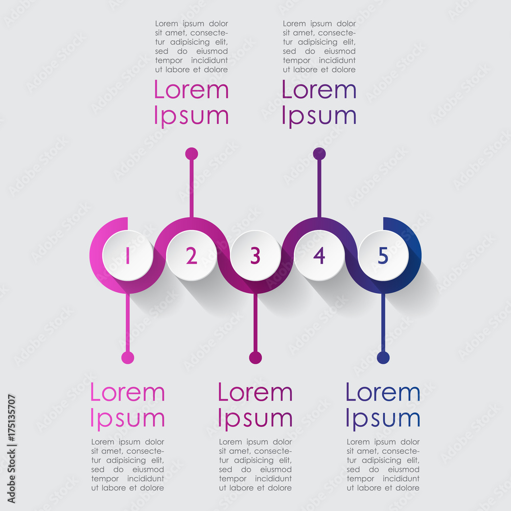 Illustration of colorful Infographic timeline process chart template ...